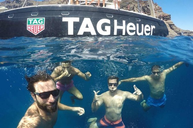 Santorini Caldera Blue Cruise With BBQ on Board and Drinks - Onboard Dining Experience