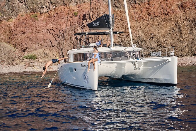 Santorini: Caldera Luxury Catamaran Cruise With Meal & Drinks - Exceptional Service and Unforgettable Memories
