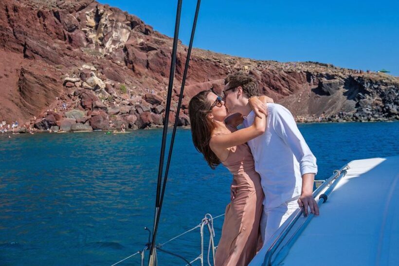 Santorini: Catamaran Cruise with BBQ and Drinks - Key Points