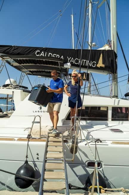 Santorini: Catamaran Cruise with Fresh Meal & Open Bar - Key Points