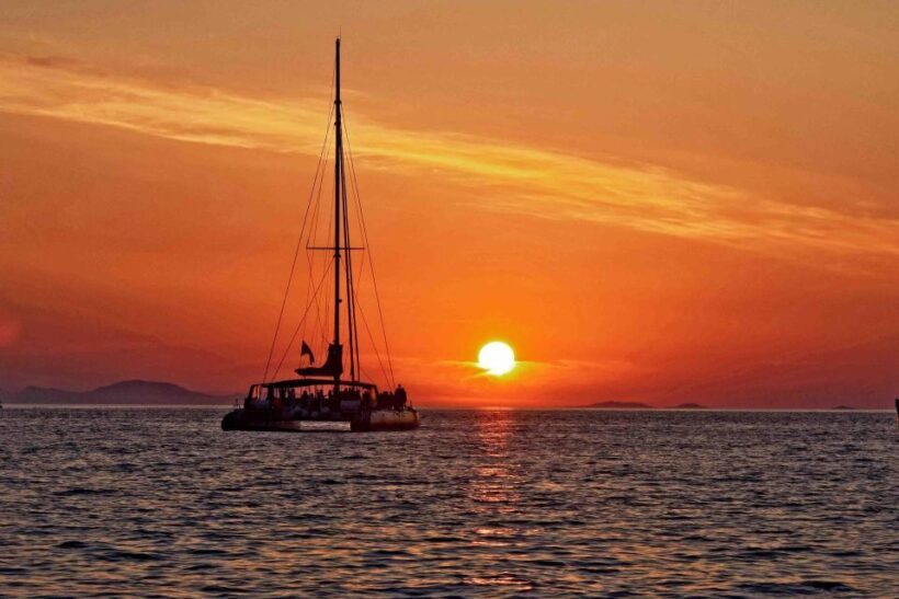 Santorini: Cruise Catamaran with BBQ & Drinks Day or Sunset - FAQs