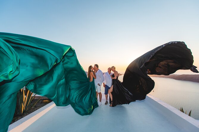 Santorini Flying Dress Photo - The Stunning Backdrop of Santorini