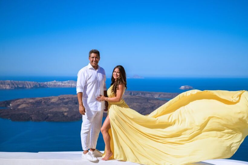Santorini Flying Dress Photo Experience - The Sum Up
