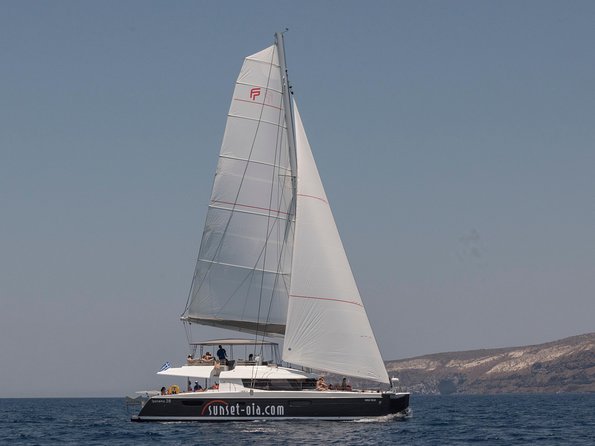 Santorini Luxury Catamaran Day Cruise With BBQ,Drinks,Transfer - Pickup and Meeting Details