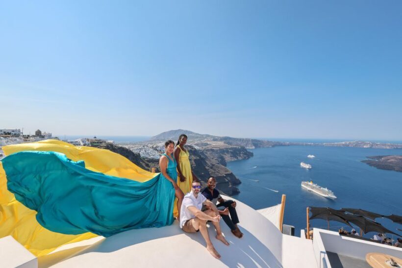 Santorini: Private Flying Dress Photoshoot with Dress Rental - A Closer Look at What to Expect