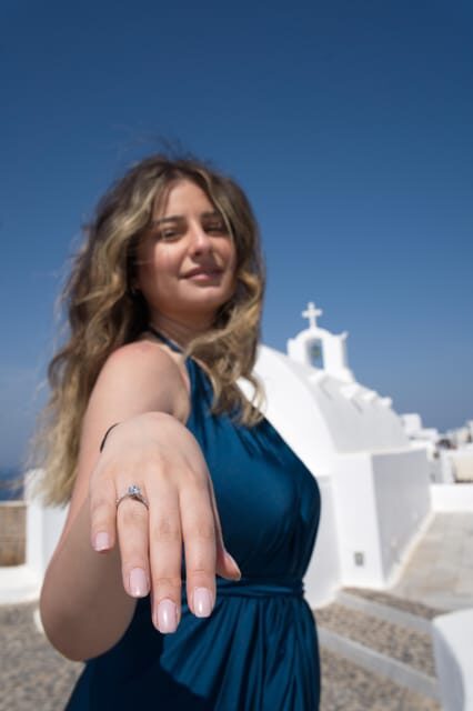 Santorini: Proposal Photoshoot l Private Entry to blue Dome - What the Experience Feels Like