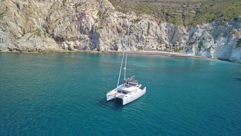 Santorini: Southern Island Luxury Catamaran Cruise with Meal - Dining and Drinks on Board