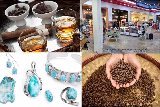 Shopping tour Punta Cana rum cigars coffee larimar chocolate souvenirs mamajuan - Key Points