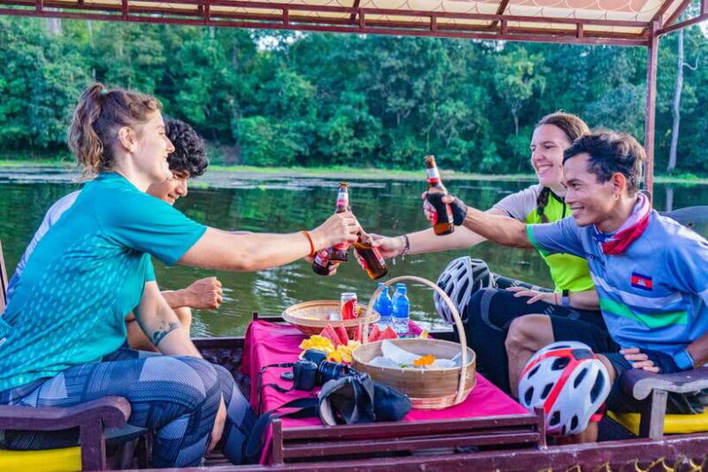Siem Reap: Angkor Sunset Bike & Boat Tour w/ Drinks & Snacks - Key Points