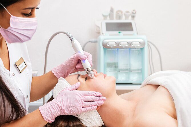 Skin Glo Package w/microderm/LED- For 2 with Appetizers and Wine - Key Points