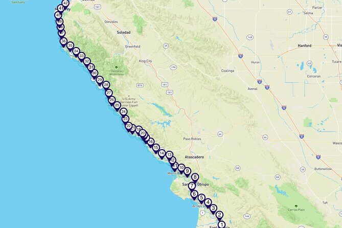 Smartphone Driving Tour between Santa Maria & Monterey 'Big Sur' - The Sum Up
