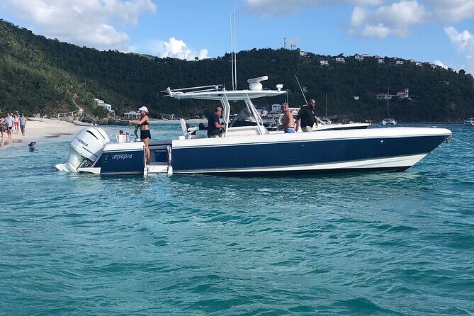 St Thomas Full-Day Boat Rental 37' Intrepid Powerboat - Key Points