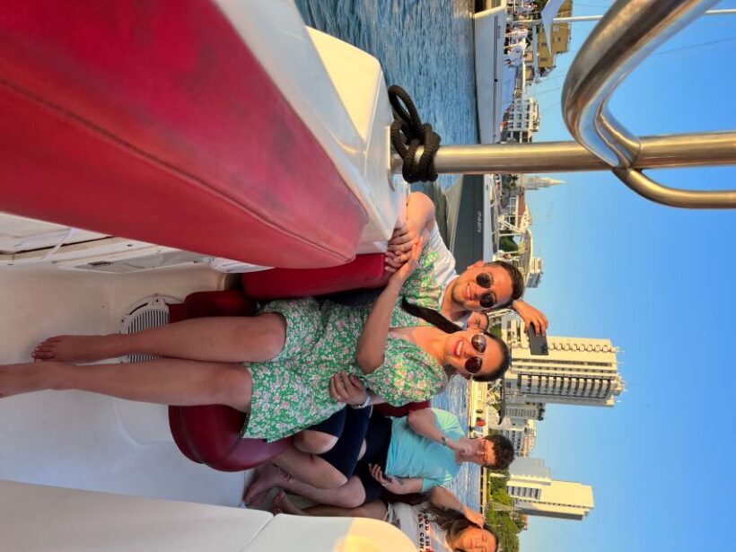 Sunset boat tour open bar and free club entrance Cartagena - Key Points