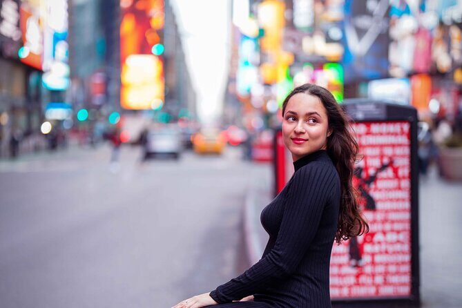 Times Square VIP Photoshoot on the Iconic Red Stairs - Discovering Times Square at Night: Why It Matters