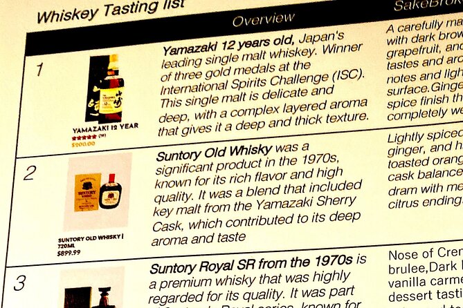 [Tokyo Shibuya] Japanese Whiskies and Sake Tasting Experience!! - Educational Aspects