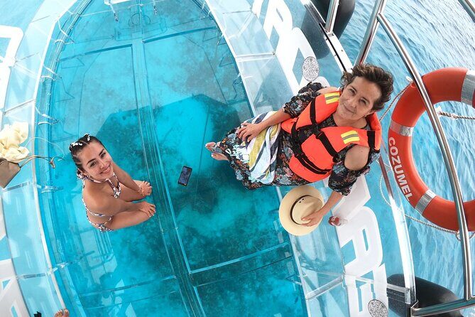 Transparent Boat Ride Around Cozumel Island + Snorkel - Key Points