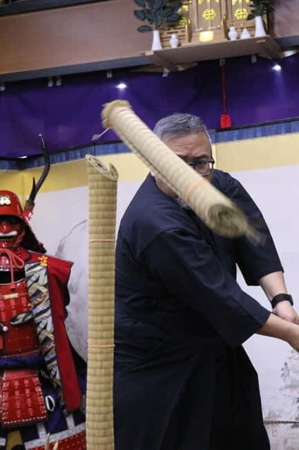 Trial slashing in Bushido with Samurai Sword real sharpnes - A Hands-On Samurai Experience Near Osaka Castle