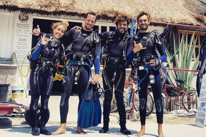 Two tanks local diving for certified divers, SCUBA gear included - The Guides and Support