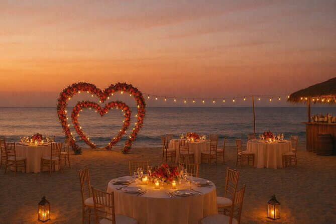 Valentine Day Beach Dinner and Fire Works Experience - Key Points