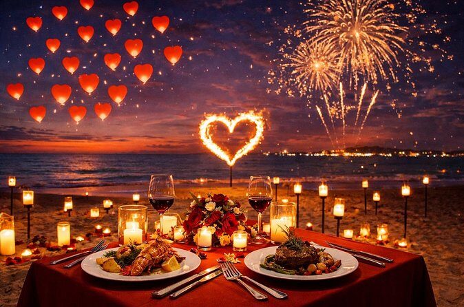 Valentine Day Beach Dinner and Fire Works Experience - FAQ