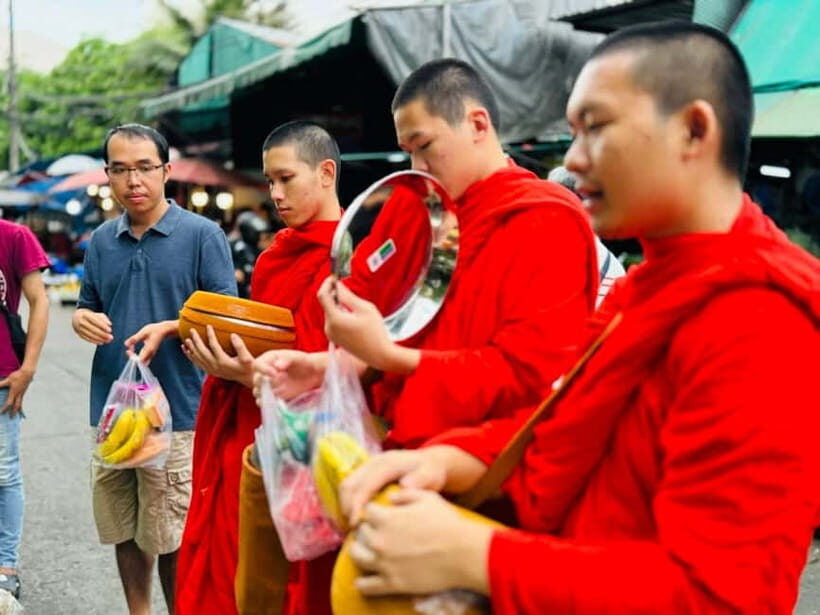 Walk With Monks Collecting Alms - Authenticity and Cultural Respect