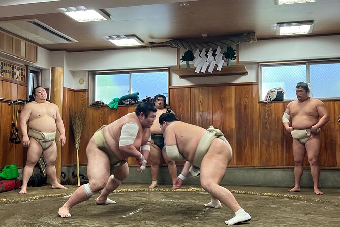 Watch the Real Sumo Morning Practice Tour at Yokozuna Stable - Meeting Details