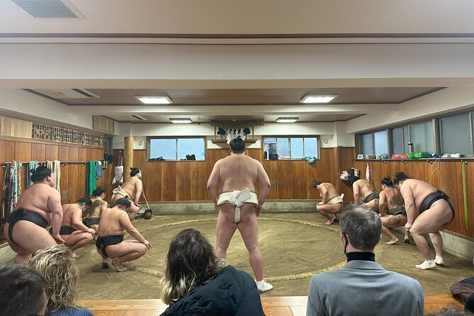 Watch the Real Sumo Morning Practice Tour at Yokozuna Stable - Practice Experience