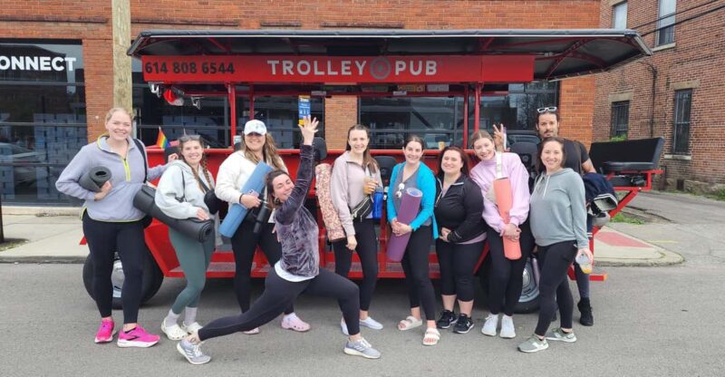 Yoga & Coffee Tour On The Trolley Pub - Key Points